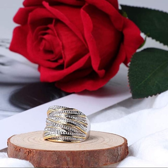 Jewelry | Sale3 Off Womens 2 Tone Intertwined Crossover Statement Ring ...